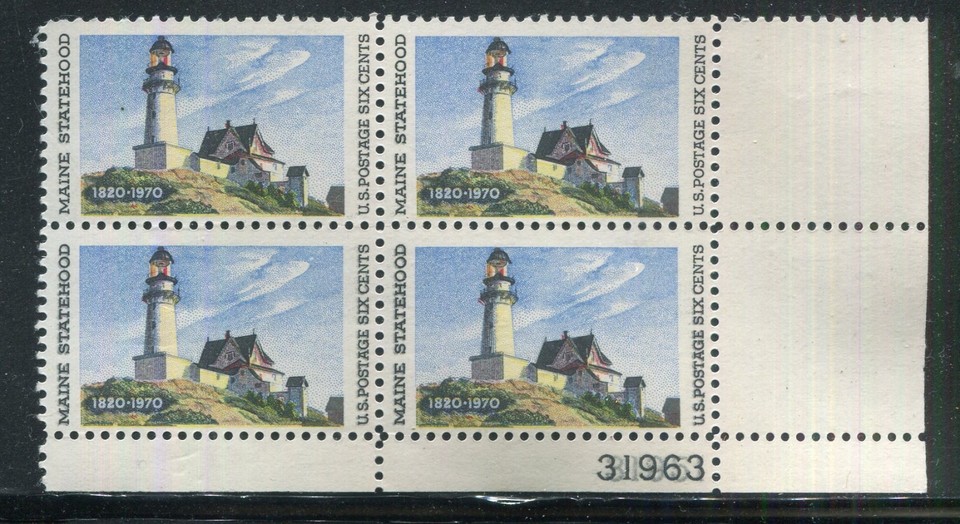 #1391 - Maine Statehood Plate Block MNH GHOST PLATE NUMBER 31951 EFO | eBay