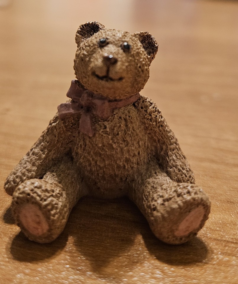Miniature Figurine Signed Debby Rubis Painted Teddy Bear Vintage 1987 ...