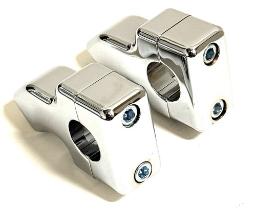 USA-MADE CHROME 2" RISE HANDLEBAR RISERS WITH PULLBACK HARLEY | eBay