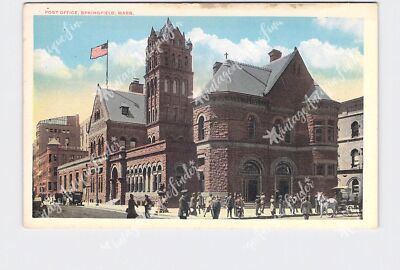 PPC Postcard MA Massachusetts Springfield Post Office Exterior Street ...