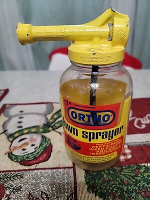 Vintage 1970 Ortho Chevron Bayer Hayes Glass Jar Lawn Sprayer Bottle ...
