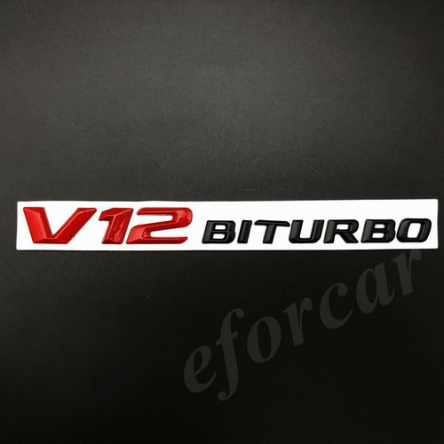 Metal V12 Biturbo Auto Fender Emblem Badge Decal Stickers V8 V6 4matic ...