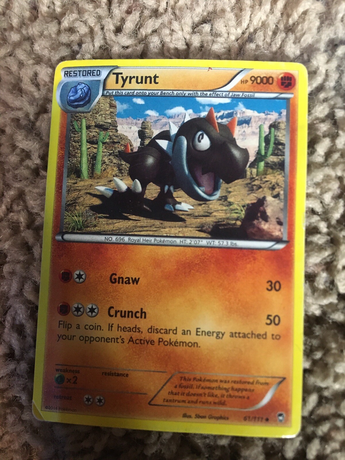 pokemon Card Tyrunt 9000 Hp. Rare Miss Print. Buy Now For 120 Or Best ...