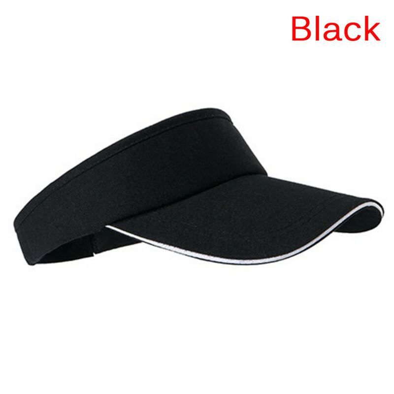Adjustable Unisex Plain Sun Visor Sport Golf Tennis Breathable Cap Hat ...
