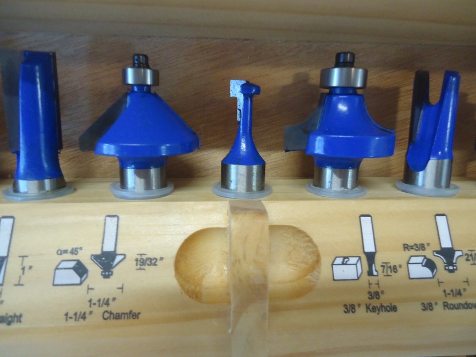 NEW Ryobi Router Bit 18 piece Set Carbide Wooden Case Box Tool 1/2 ...
