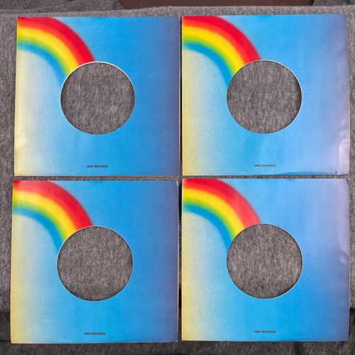 MCA Rainbow Vintage 45 RPM 7" Record Label EMPTY NOS Sleeves LOT of 4 ...