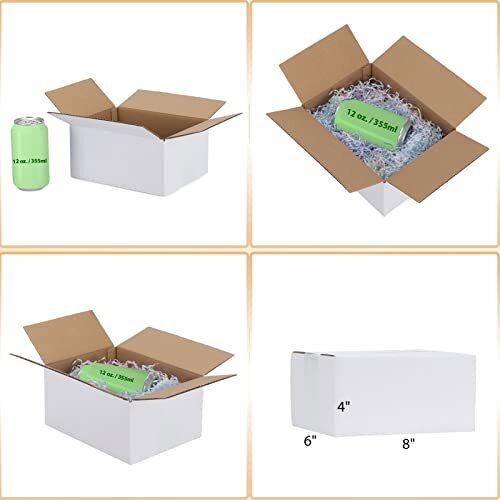 8x6x4 Shipping Boxes Set of 40 White Corrugated Cardboard Box for ...