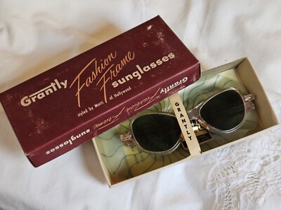 Vtg 50s Grantly Sunglasses PINK ROUND CAT EYE Mod MCM - NOS w Original ...