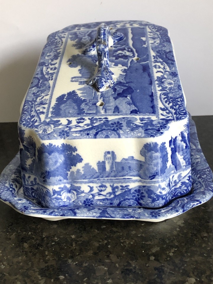STUNNING ANTIQUE COPELAND SPODE PORCELAIN ITALIAN PATTERN CHEESE DISH ...
