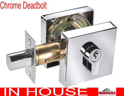 Door locks dead bolt double side keys Chrome finish 6502SQ deadlock | eBay