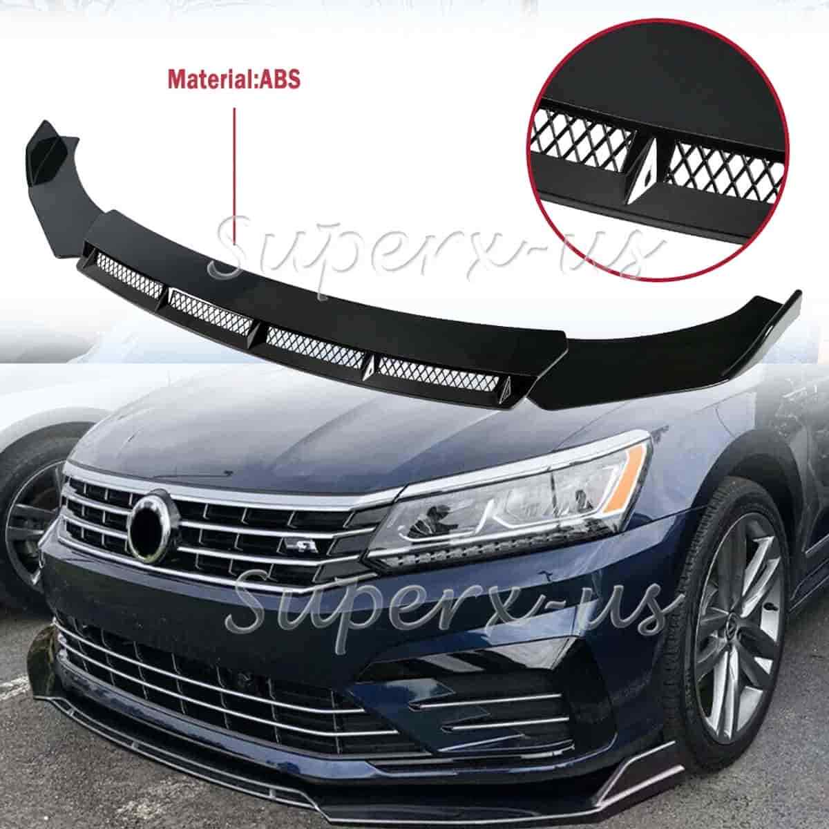 For VW Jetta MK6 MK7 Gloss Front Bumper Chin Lip Spoiler Splitter Body ...