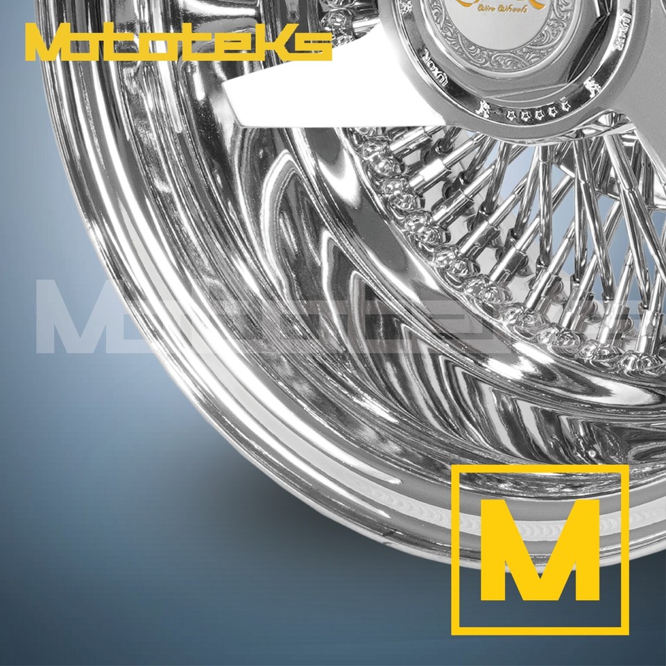 15X10 LUXOR WIRE WHEELS 100 STRAIGHT REV RIM CHROME SINGLE 1 PIECE ...