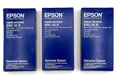 3 BOXES EPSON RIBBON CARTRIDGE ERC-32 B BLACK TM H6000 U675 RP-U420 M ...