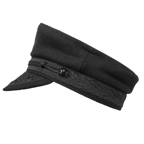 Peaked Cap Wool Mixed Fishing Navy Sailor Uniform Dress Hat Yachtsman ...