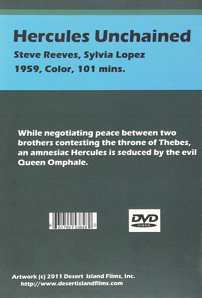 Hercules Unchained (DVD) Steve Reeves Sylva Koscina Sylvia Lopez Andrea ...