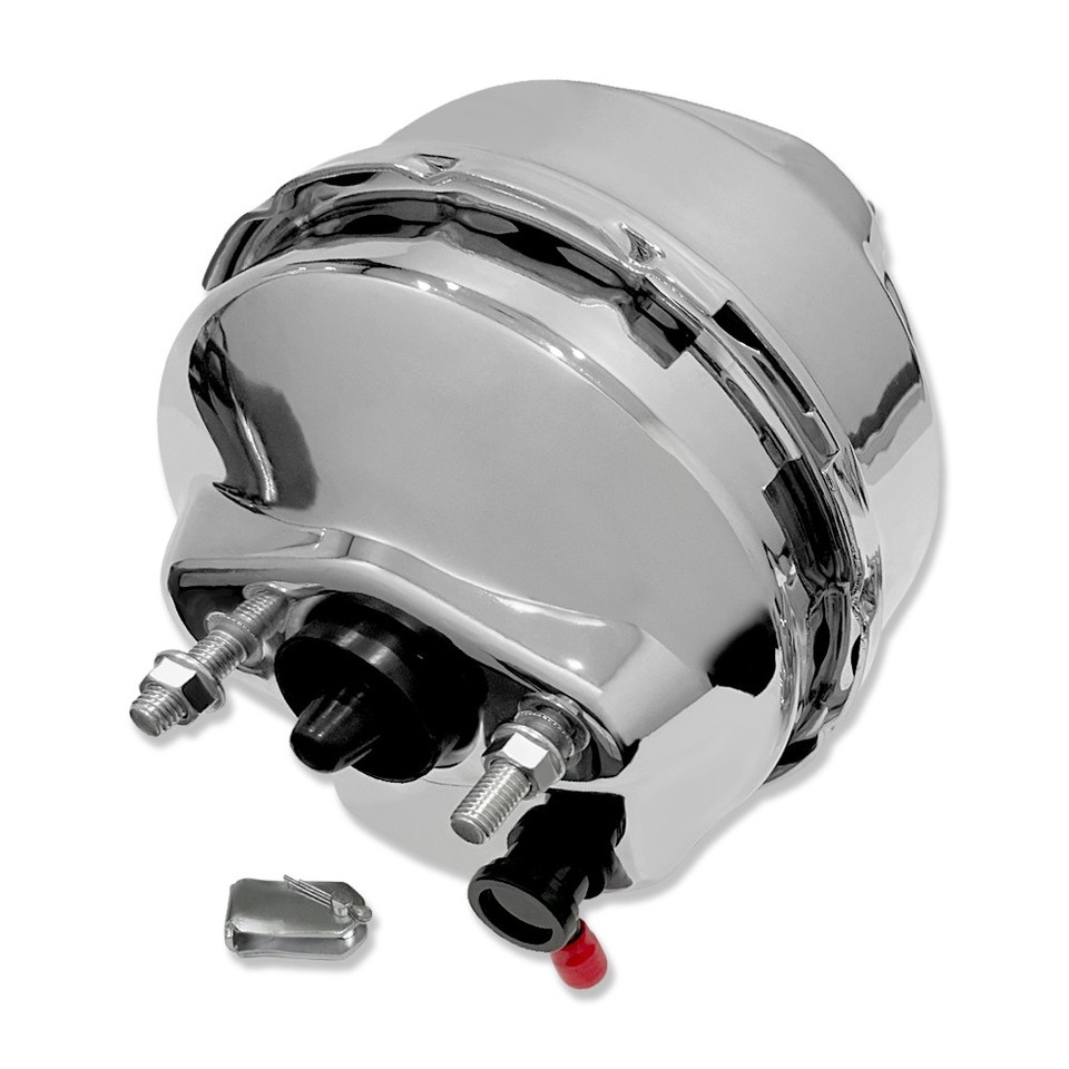 8" Dual Diaphragm Universal Bendix Style Brake Booster Chrome Finish ...