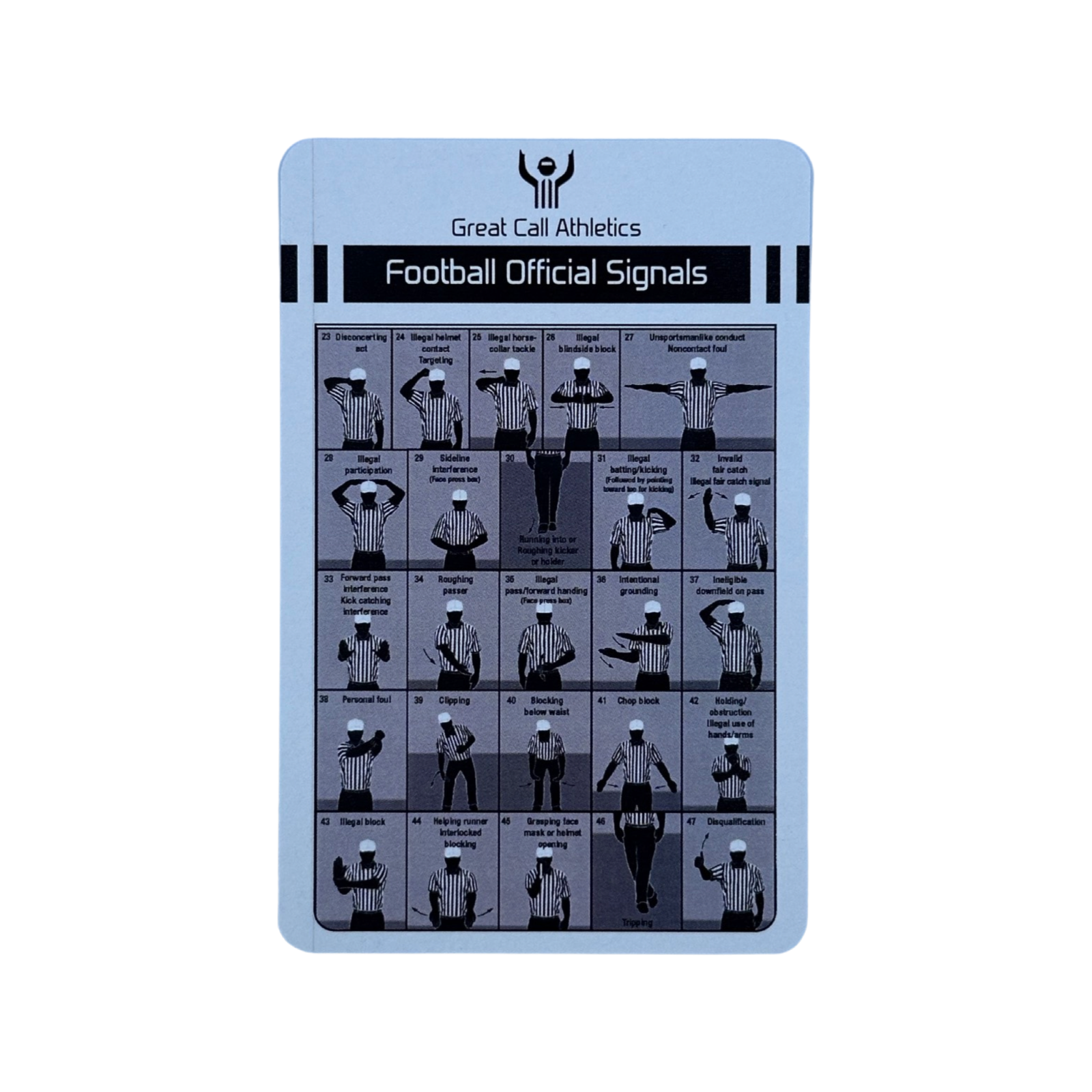 Great Call Athletics | Official NFHS Football Signal Card | NCAA NFHS ...