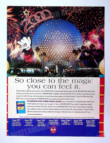 Downtown Walt Disney World Resort EPCOT 2000 Print Magazine Ad Poster ...
