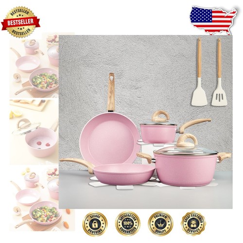 Stylish PFAS-Free Non-Stick 12 Pcs Ceramic Cookware Set - Induction ...