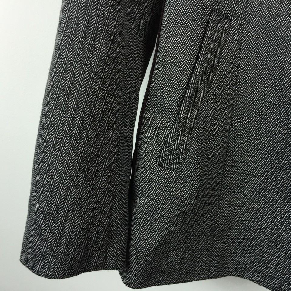 Bar III Womens Size 4 Black White 2 Button Up Harrington Bone V Neck ...