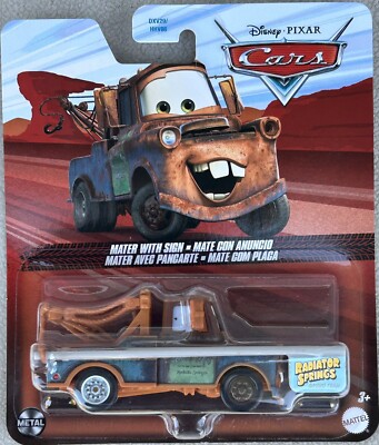Disney Pixar Cars - Mater with Sign Radiator Springs Racing Team - NEW ...