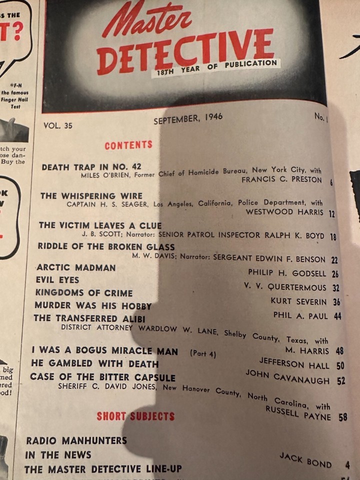 Master Detective Magazine 1946 September Pulp Magazine | eBay
