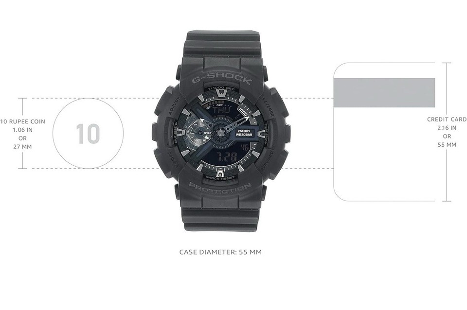 Casio Men's Watch G-Shock Extra Large World Time Alarm Anti-Magnetic ...