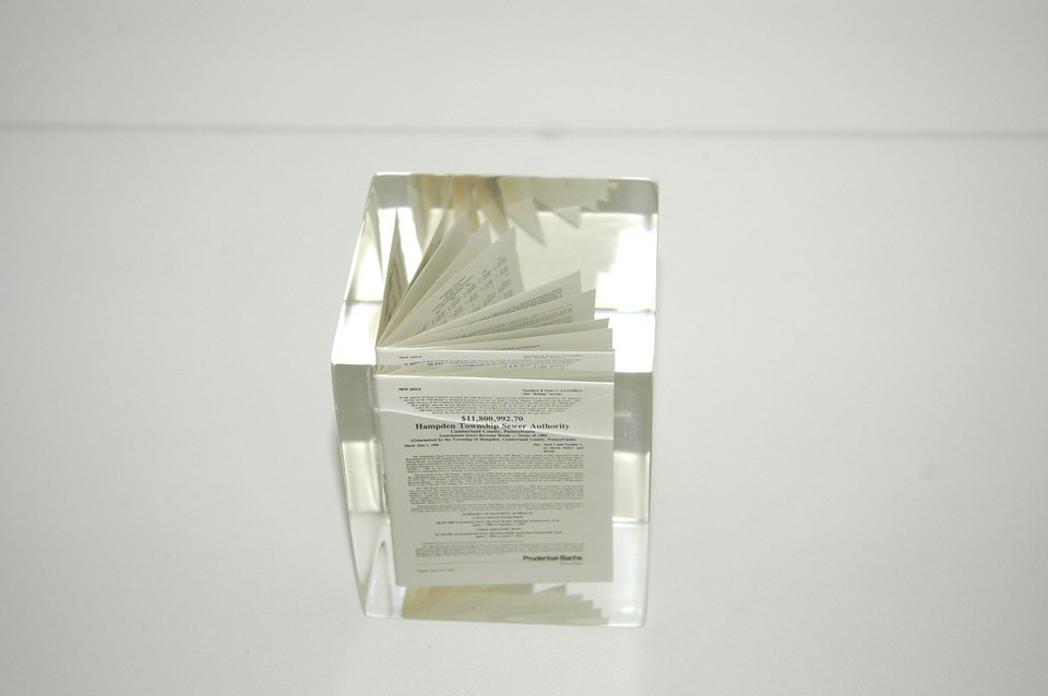 Vintage Lucite Cube Paperweight 1984 Prudential-Bache | eBay