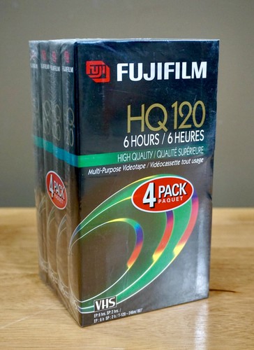 4 Pack Fujifilm Fuji HQ T-120 High Quality 6 Hour VHS Blank Tapes, New ...