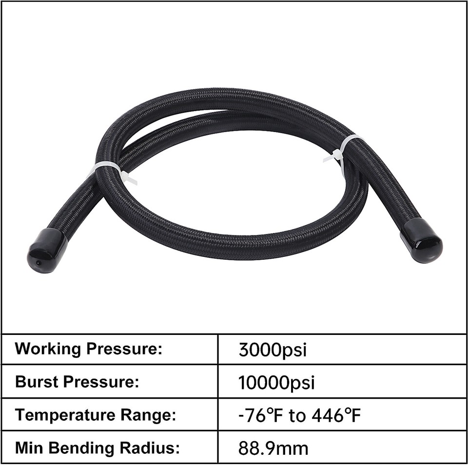 LokoCar PTFE E85 Fuel Line Hose Nylon Braided 6AN 8AN 10AN 3.3FT 10FT ...