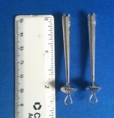 ONE pair NEW Sterling Silver BOLO TIPS 12mm Corrugated Hogan Loop bola ...