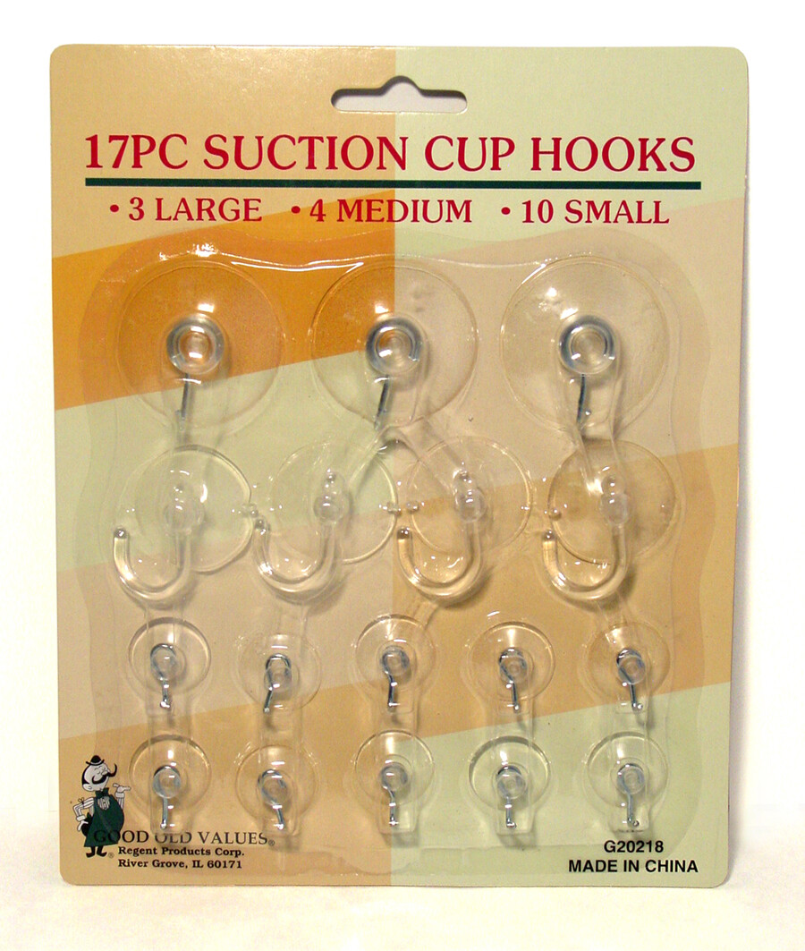 17pc Suction Cup Hook Clear Glass Window Wall Sucker Hanger Kitchen ...