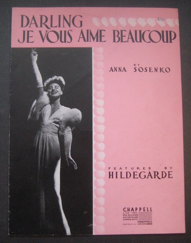 Darling Je Vous Aime Beaucoup by Hildegarde sheet music Anna Sosenko | eBay