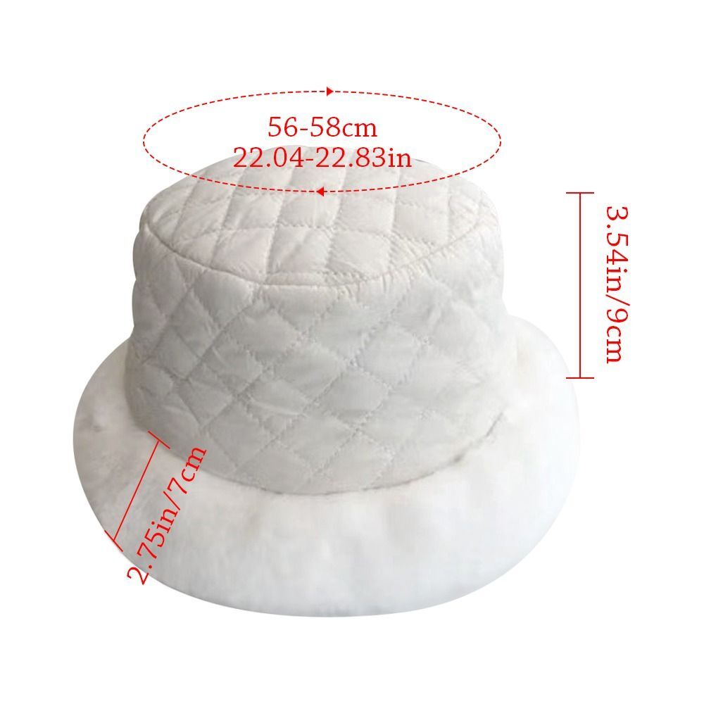 Down Cotton Fisherman Cap Faux Fur Sun Cap Outdoor Plush Bucket Hat ...