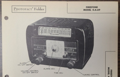 FIRESTONE MODEL 4-A-69 CLOCK RADIO PHOTOFACT | eBay