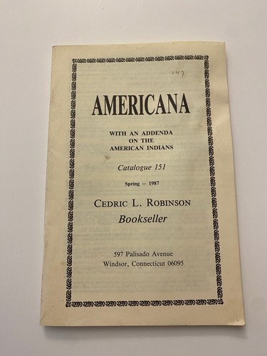 OA3) Americana Addenda American Indians Catalogue Spring Bookseller ...