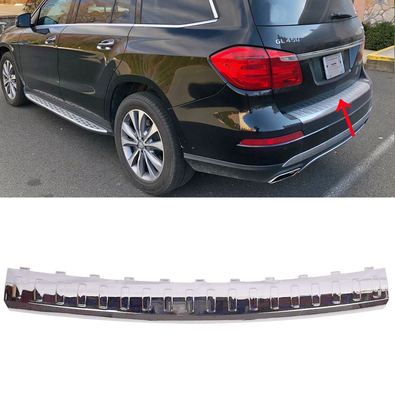 Rear Bumper Step Pad For Benz GLS 450 550 63 AMG 17-19 GL 350 13-16 ...