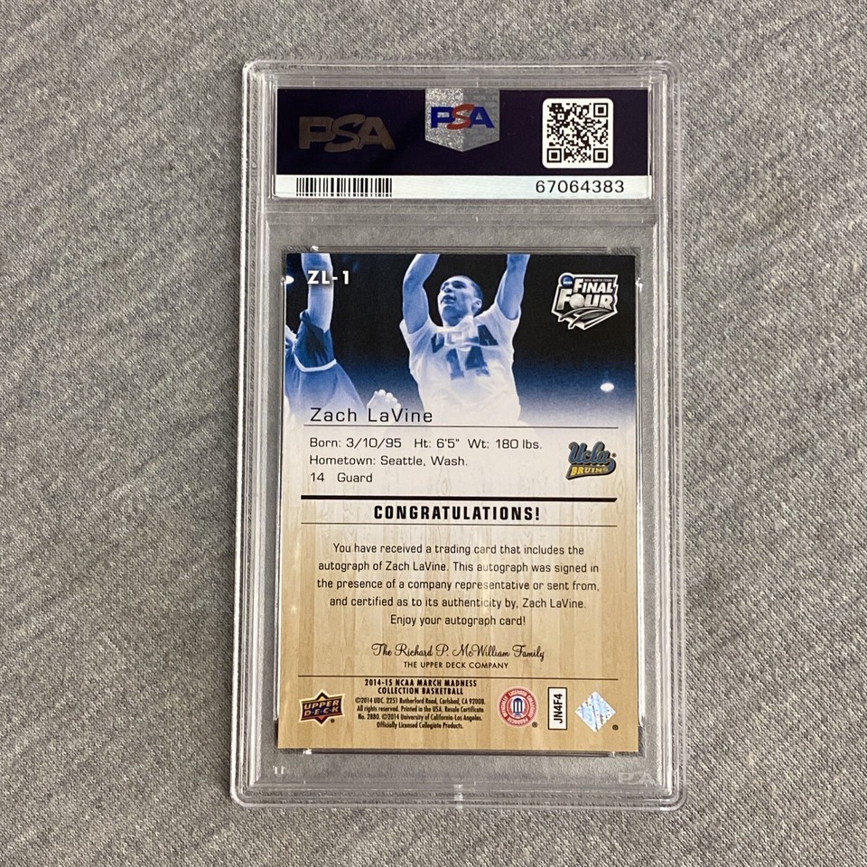 2014 Upper Deck NCAA March Madness Coll. Zach LaVine Gold Foil ...