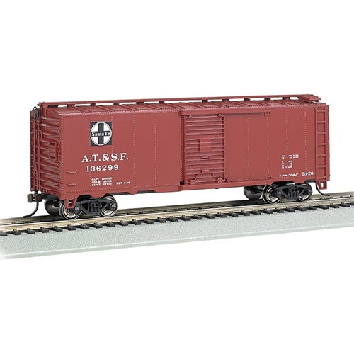 Bachmann HO Scale Santa Fe #136299 Steam Era 40ft Box Car - Maroon ...