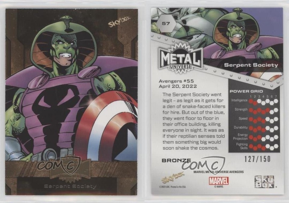 2024 Skybox Marvel Metal Universe Avengers Bronze /150 Serpent Society ...
