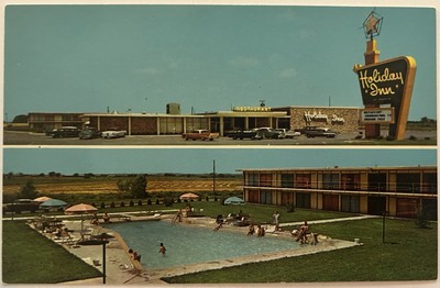 Holiday Inn Lincoln Nebraska Vintage Postcard - Pool View, Sign, Old ...