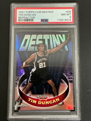 1997 Topps Chrome Destiny #D8 Tim Duncan Refractor PSA 8 NM-MT 814 | eBay