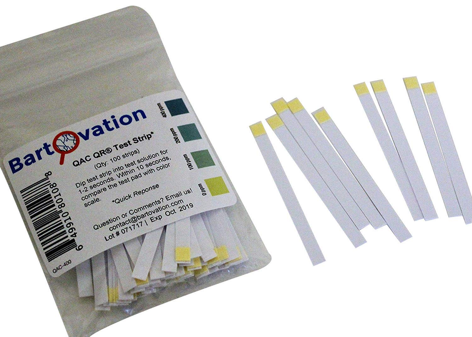 Restaurant Quaternary Ammonium (QAC, Multi Quat) Sanitizer Test Strips ...