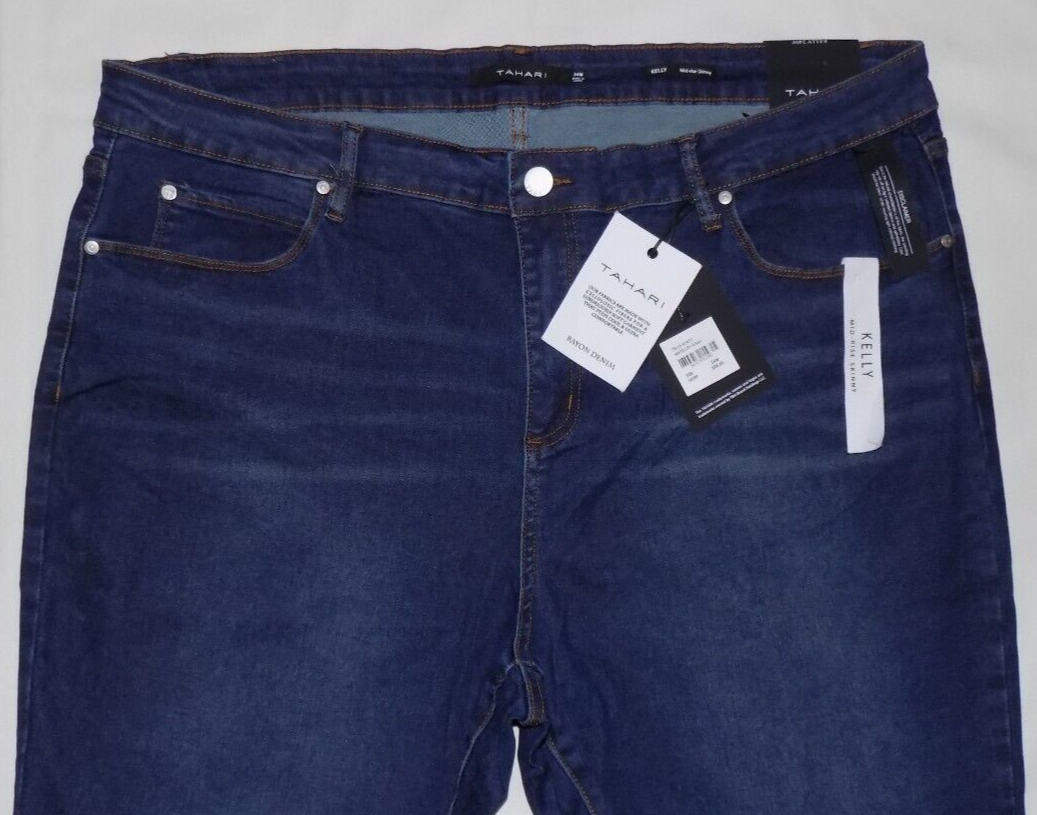 Tahari Women's Kelly Mid-Rise Skinny Rayon Denim Jeans Matoury Wash 24W ...
