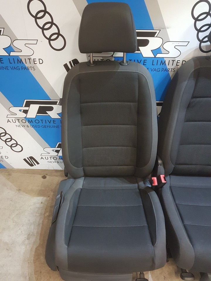 VW Touran Grey Cloth Front Seats with Rear Trays PAIR VW Caddy 2K / MK3 ...