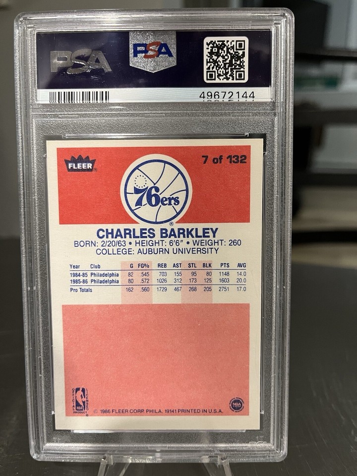 1986 FLEER #7 CHARLES BARKLEY ROOKIE RC PSA 7 | eBay
