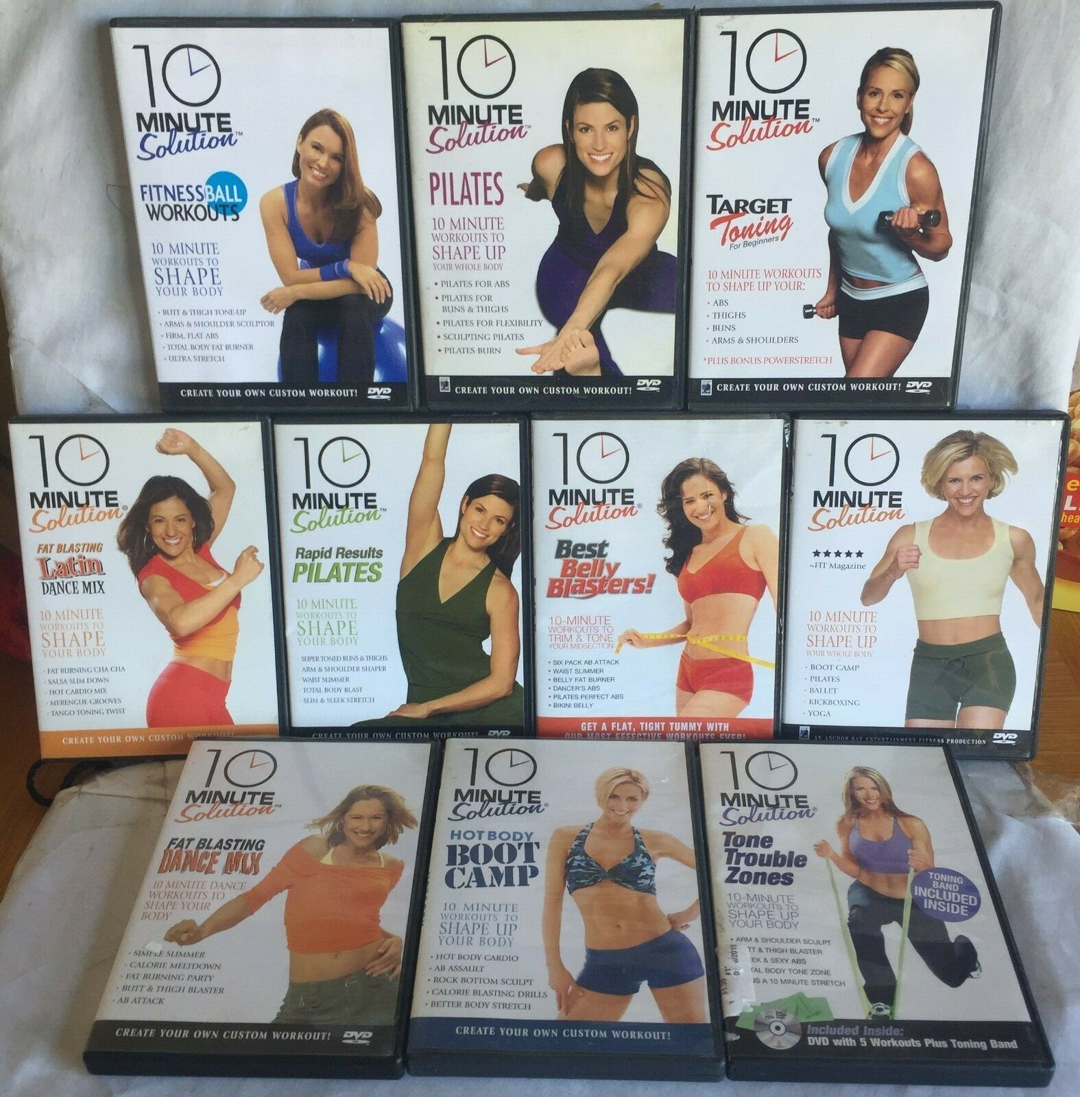10 MInute Solution DVD lot Target Toning Pilates Best Belly Blasters ...