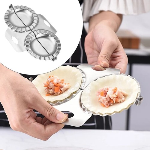 Double Dumpling Press Mold Empanada Gyoza Puff Pie Mold Maker Stainless ...
