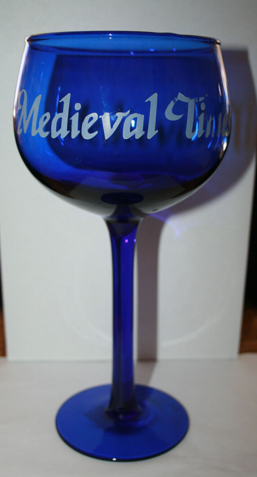 Medieval Times Large Cobalt Blue Goblet Souvenir Wine Margarita Glass ...