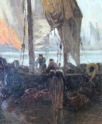 Julius Friedrich Runge simule > bateaux à voile devant le port